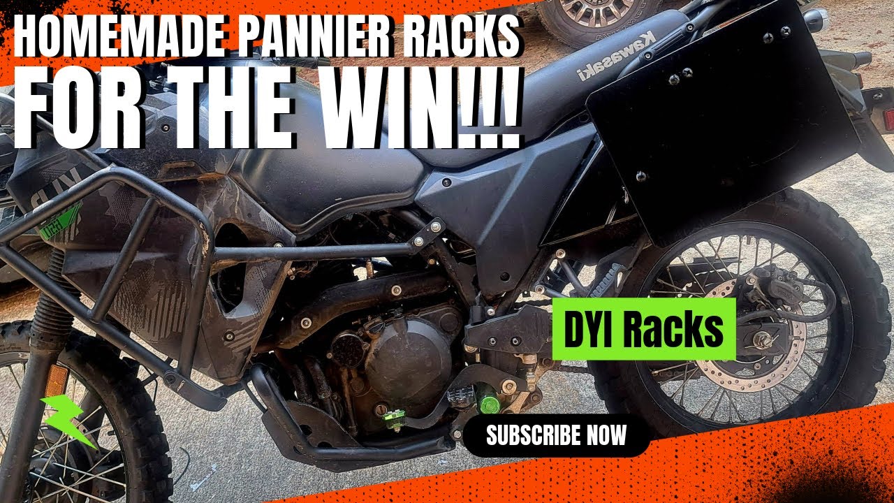 Homemade quick release Pannier racks for the KLR! - YouTube