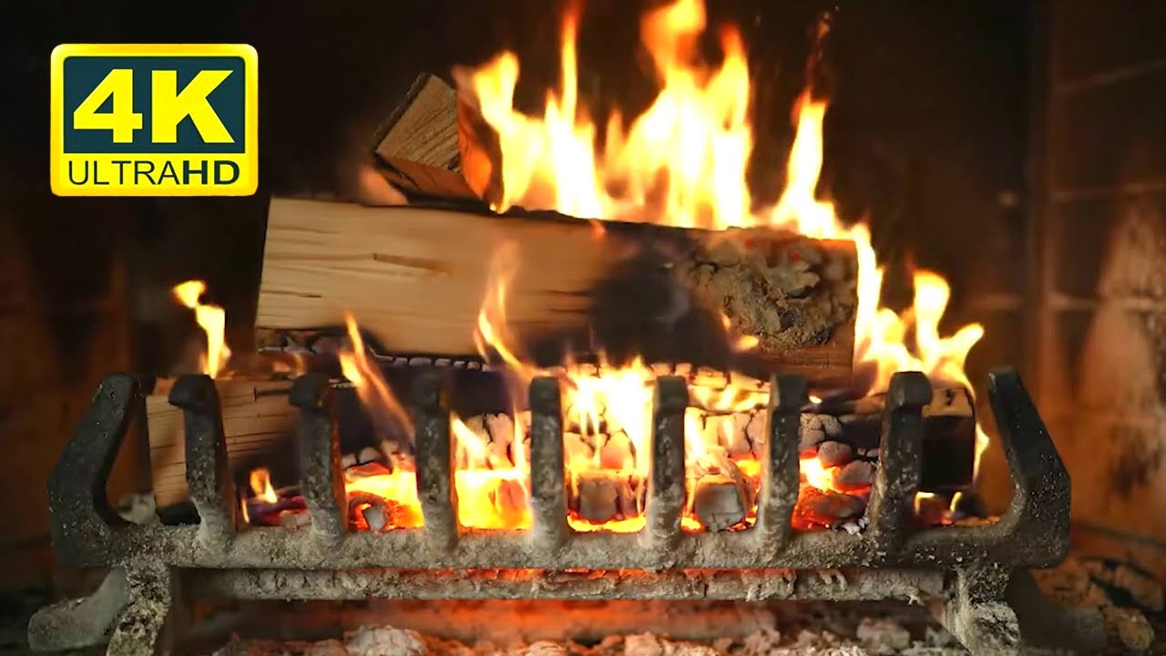 🔥 Cozy Fireplace 4K Fireplace with Crackling Fire Sounds. Crackling ...