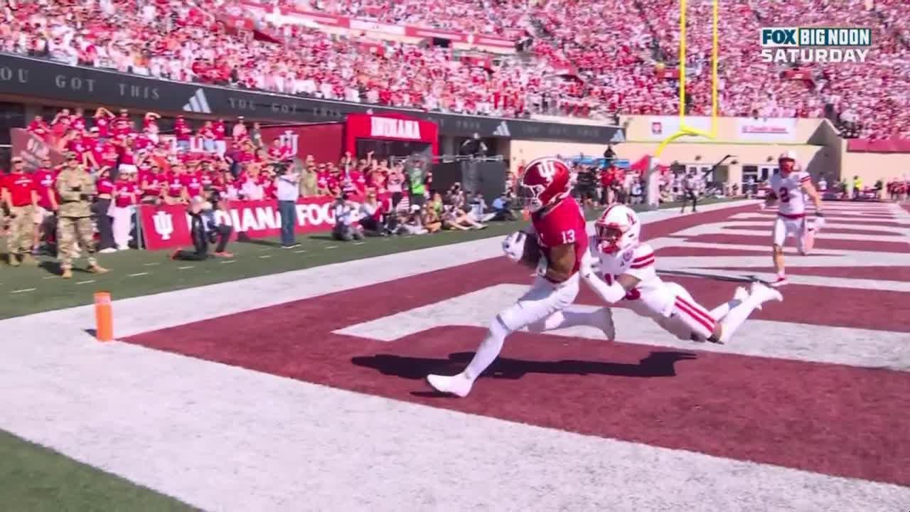 Elijah Sarratt Toe Tap Touchdown vs. Nebraska | Indiana Football - YouTube
