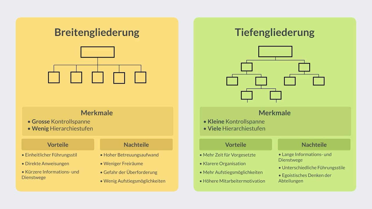 Organigramm | Breiten- und Tiefengliederung | einfach erklärt - YouTube