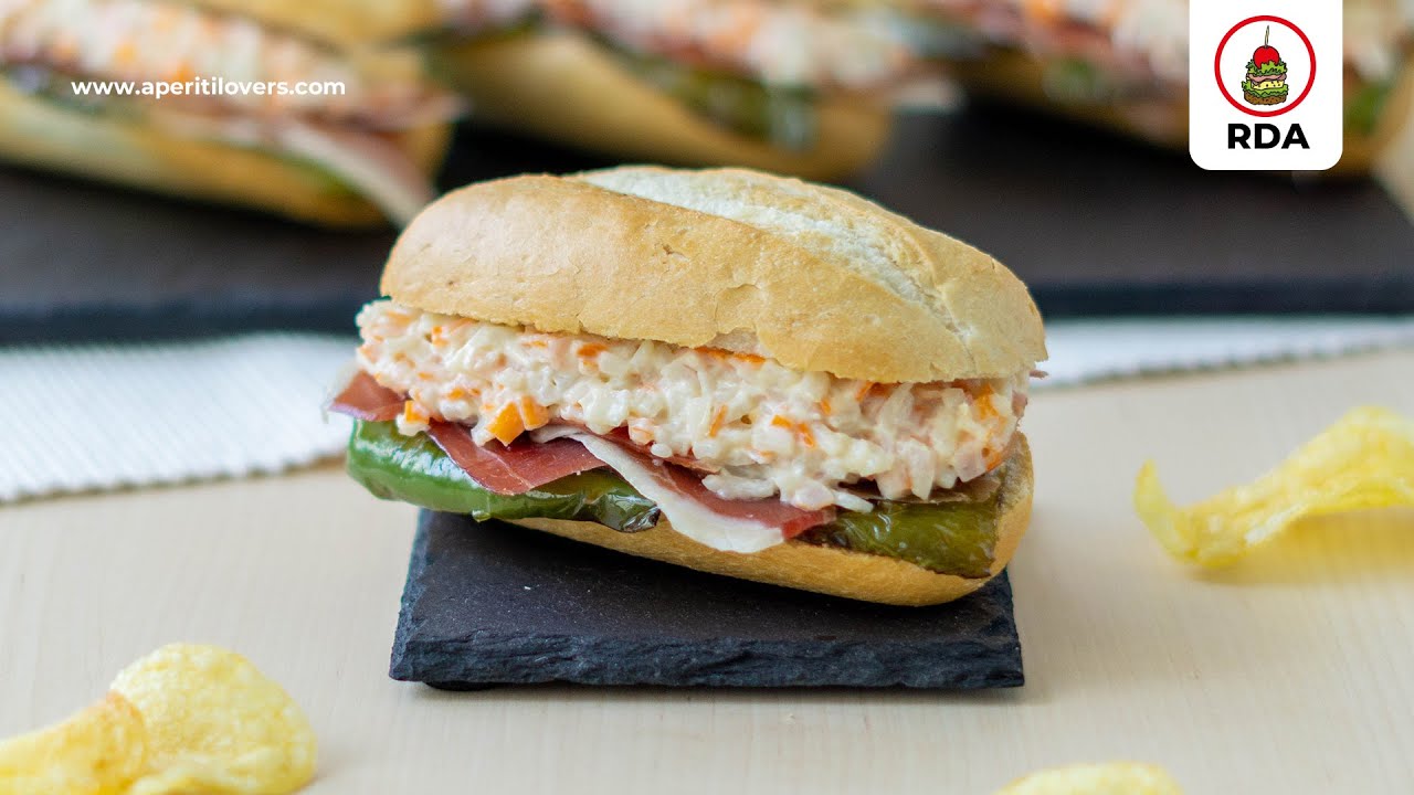 MINI Bocadillo de JAMÓN con PIMIENTO y TXAKA - YouTube
