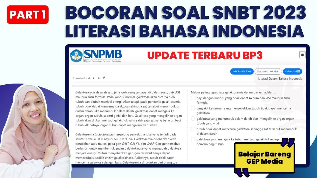 BOCORAN SOAL UTBK SNBT 2023 LITERASI BAHASA INDONESIA PART 1 | RESMI DARI SNPMB BP3 - YouTube