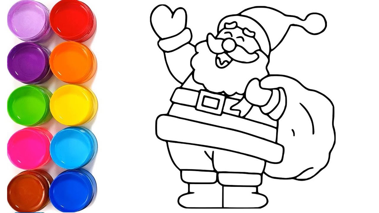 Santa Claus Picture Drawing & Color for Kids Learn How to Draw - YouTube