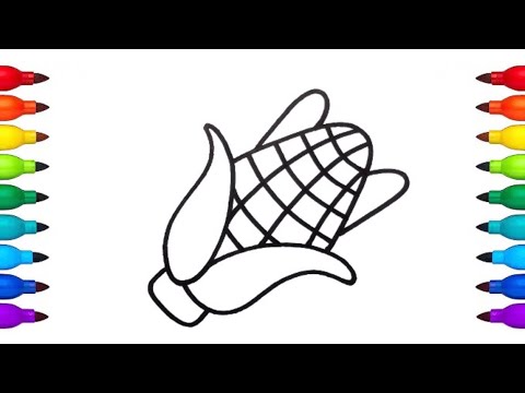 How to draw corn drawing painting and colouring for beginners and kids ...
