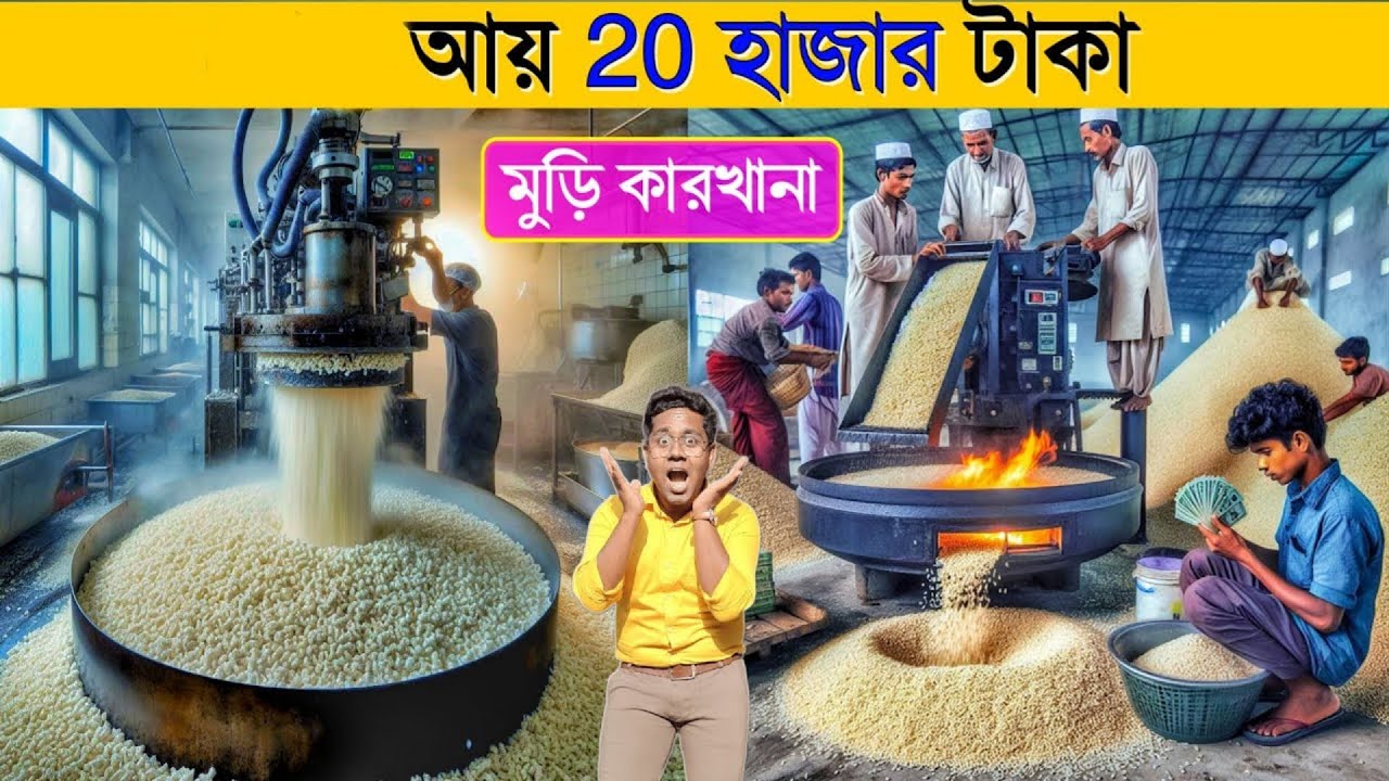 খুলে ফেলুন মুড়ি কারখানা রোজ আয় 20,000 টাকা || Puffed Rice Making ...