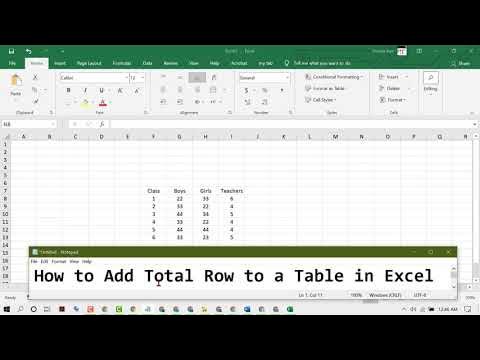 How to Add Total Row to a Table in Excel - YouTube