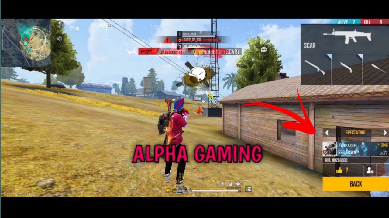 ANKUSH FF(ALPHA GAMING) IN MY GAME THE OP GAMEPLAY BY AROMA GAMING FF ...