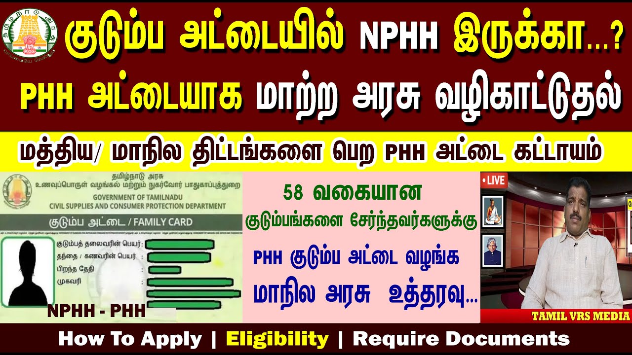 குடும்ப அட்டையில் NPHH இருக்கா ? How to change NPHH- PHH | Ration card ...