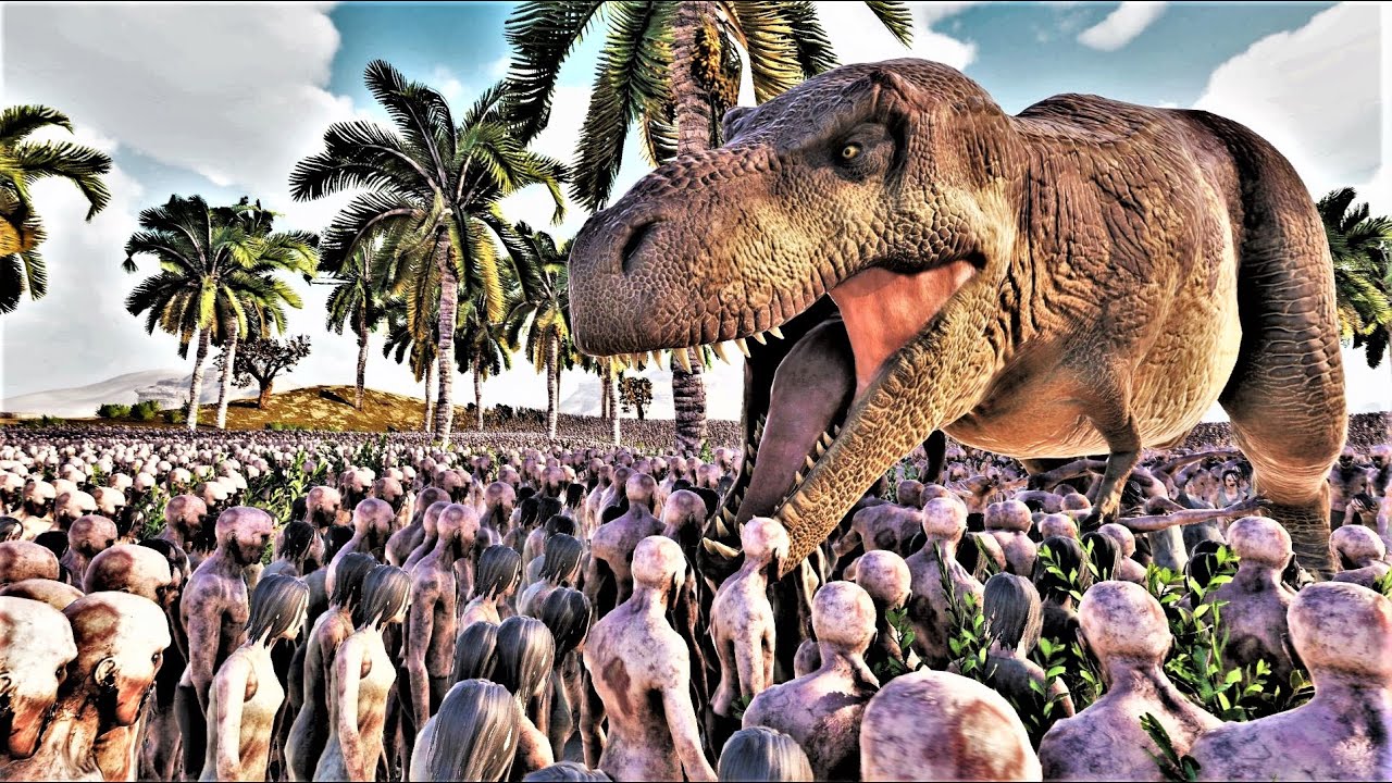 500 T-REX vs 1,000,000 ZOMBIES - Ultimate Epic Battle Simulator 2 UEBS ...