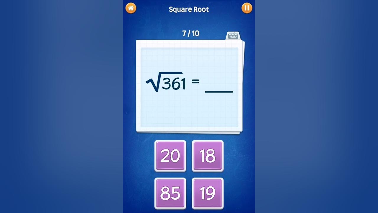 math game (square roots) - YouTube