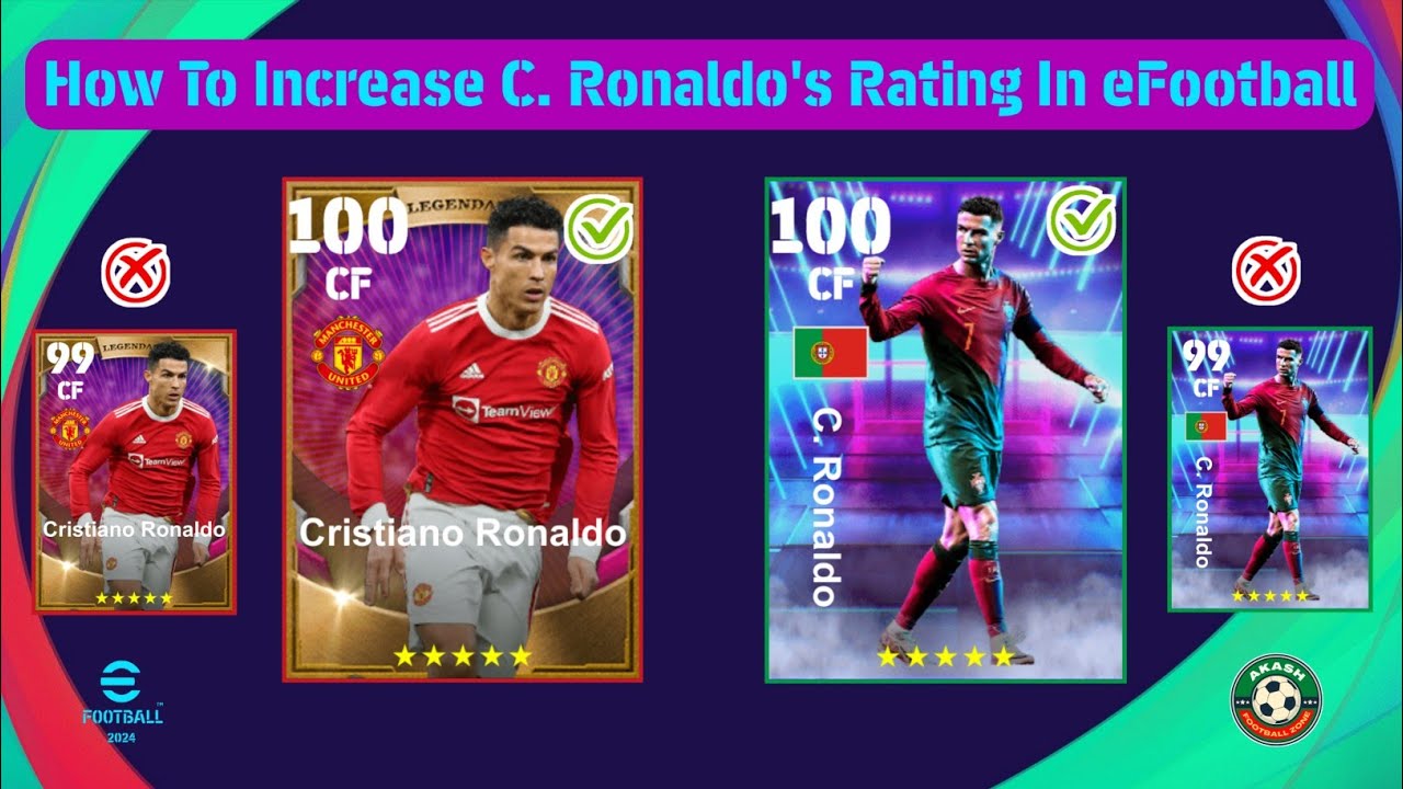 How To Increase Cristiano Ronaldo's Rating From 99 To 100 In eFootball ...