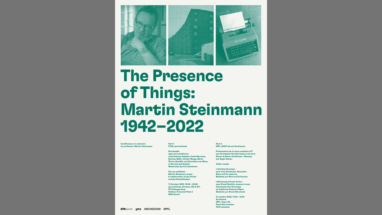 The Presence of Things: Martin Steinmann 1942–2022 - YouTube