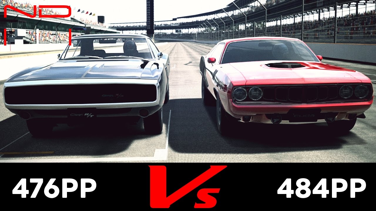 (GT6) Dodge Charger 440 R/T '70 vs Plymouth Cuda 440 Six Pack '71 ...