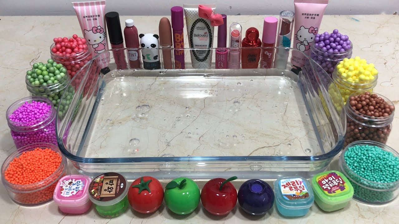 MIXING MAKEUP AND FLOAM INTO CLEAR SLIME ! MOST SATISFYING SLIME VIDEOS ...