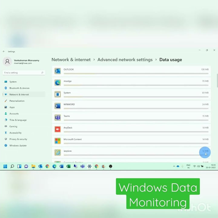 Windows Data Usage Monitoring - YouTube