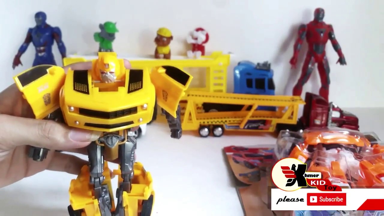 Unbox new toy robot and yellow transformer - YouTube