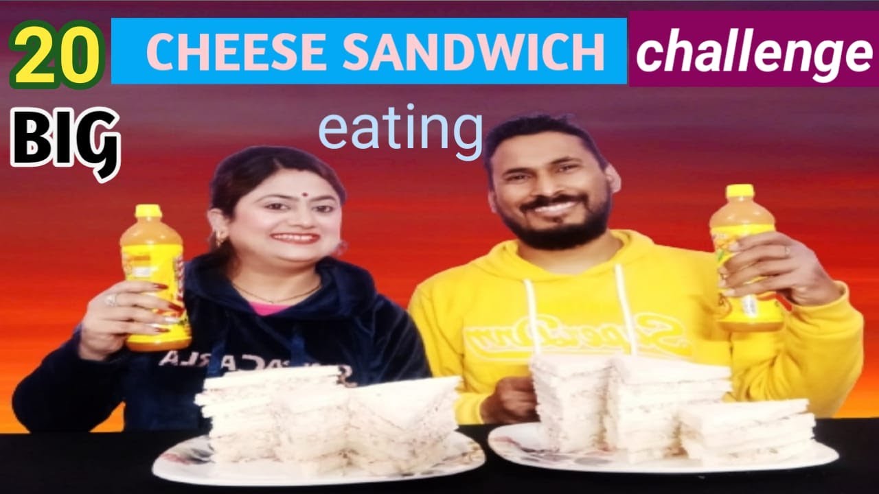 20 BIG CHEESE SANDWICH EATING CHALLENGE | Cheese Sandwich eating ...