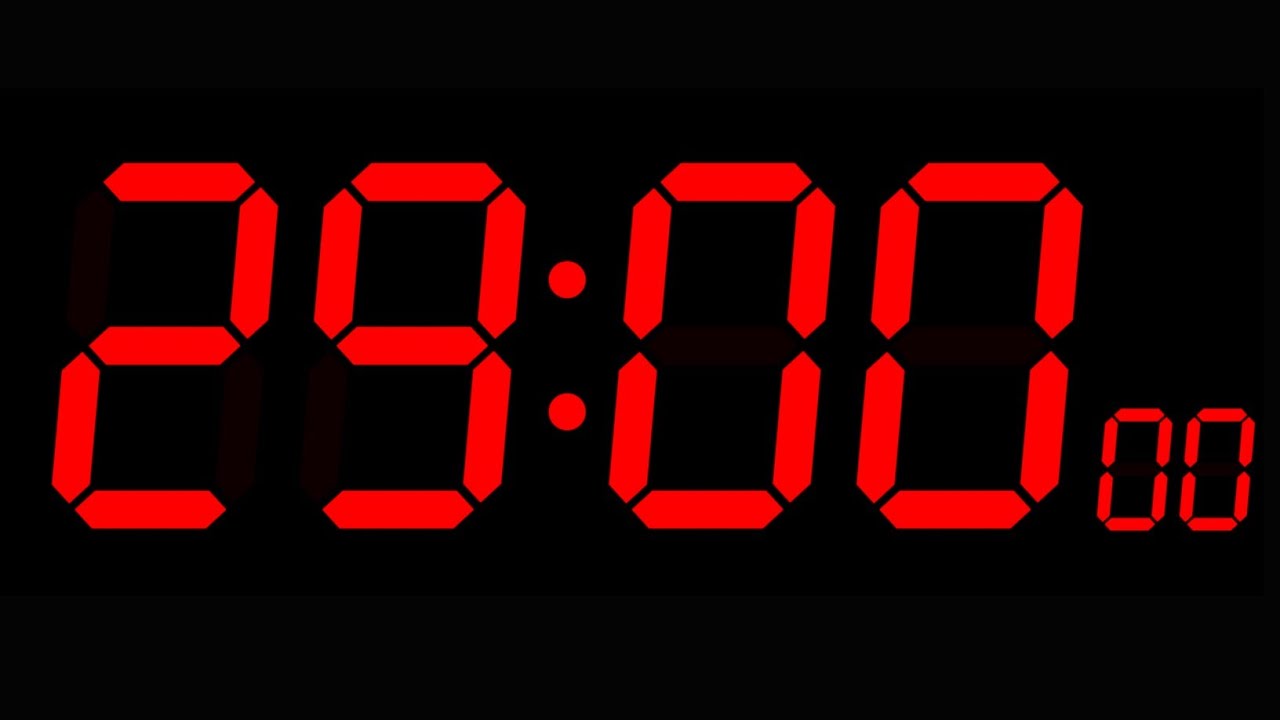 29 Minutes Countdown Timer - Red LED Display on Black Background - YouTube