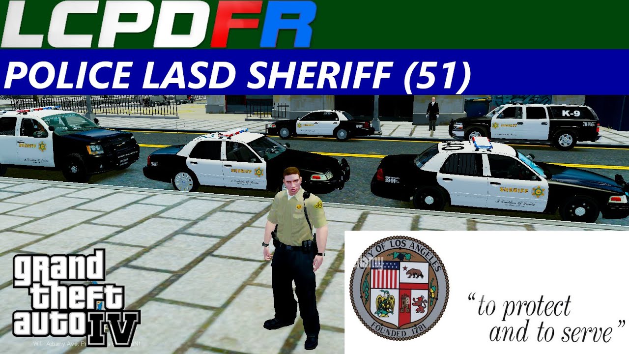 GTA 4 EFLC MOD LCPDFR 1.0 POLICE LASD SHERIFF SHOOTING FIRE CHASES ...