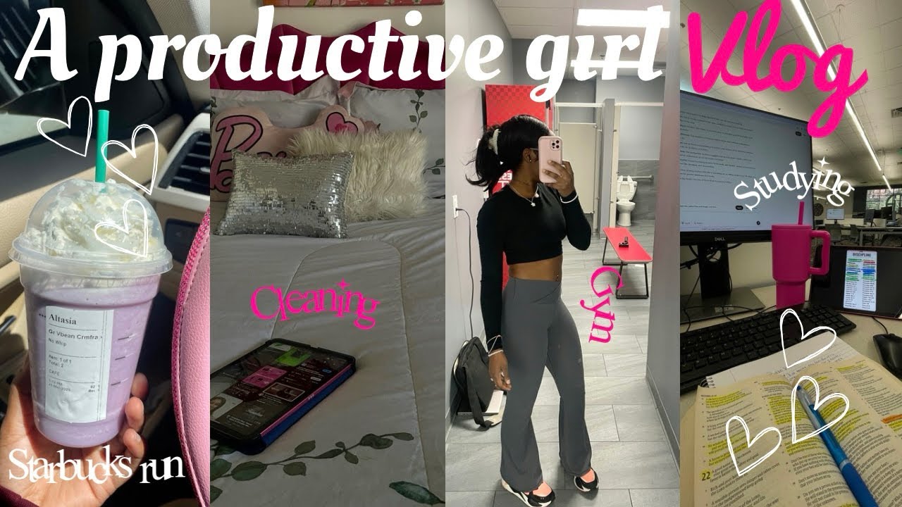 A Productive Girl Vlog 🎧 | Starbucks Run, Gym, Studying , Shopping ...