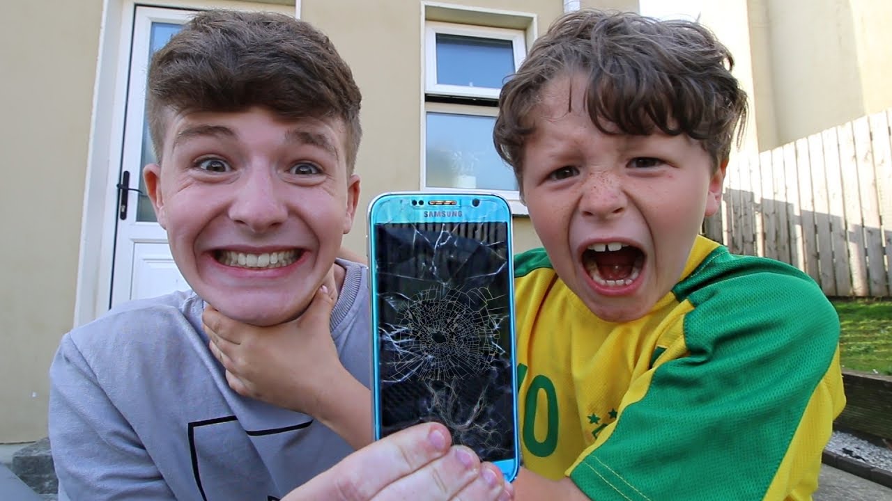I broke my little brother's phone (He nearly cried...) - YouTube