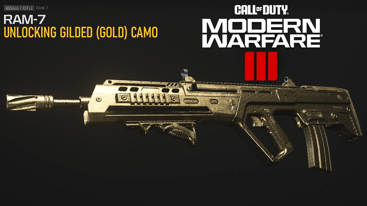 CALL OF DUTY - MODERN WARFARE 3 - UNLOCKING GILDED (GOLD) CAMO - RAM-7 ...
