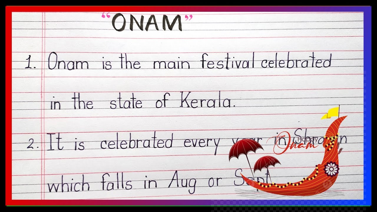10 lines on Onam in english | Essay on Onam in english | Onam par essay ...
