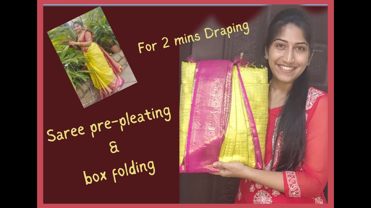 Saree pre-pleating and box fold#sareewearingtips#viral#trending - YouTube