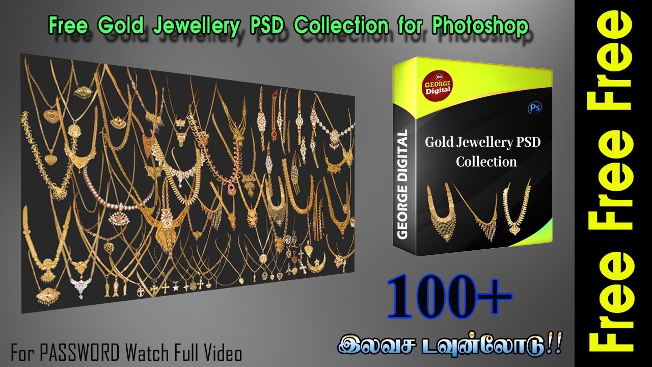 Gold jewellery PSD file collection free download for photosho designing ...