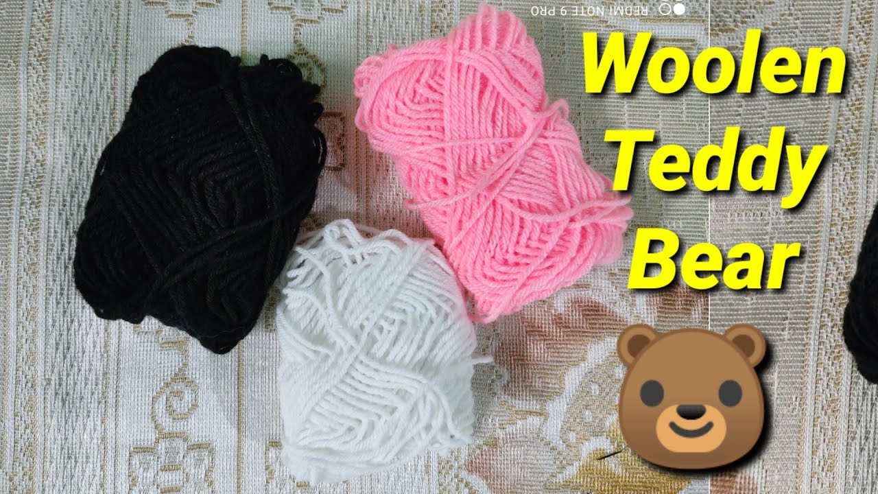 How to make pom pom Teddy Bear with wool/DIY/Easy Teddy make at home ...