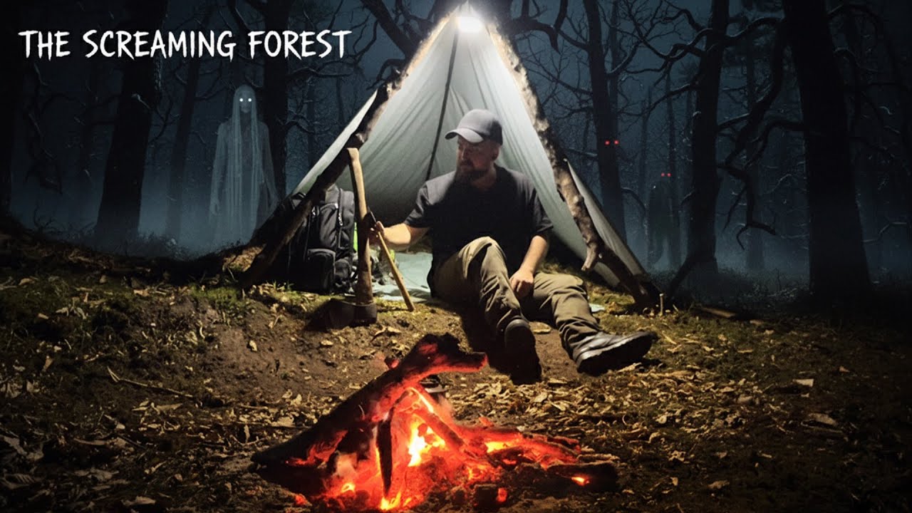 Solo Tarp Camping *Strange noises in the Night - YouTube