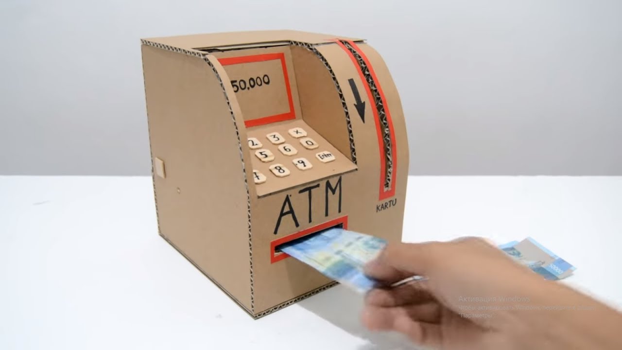 COOL!!! Make ATM machine from Cardboard ( làm máy ATM từ bìa card tông ...