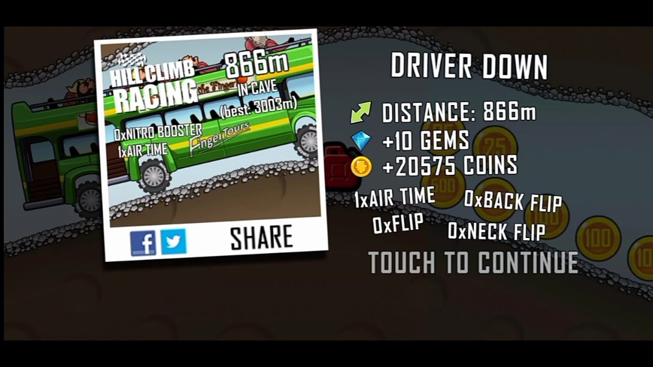 Hill Climb Racing : Tourist Bus & Cave 866m (Former World Record ...