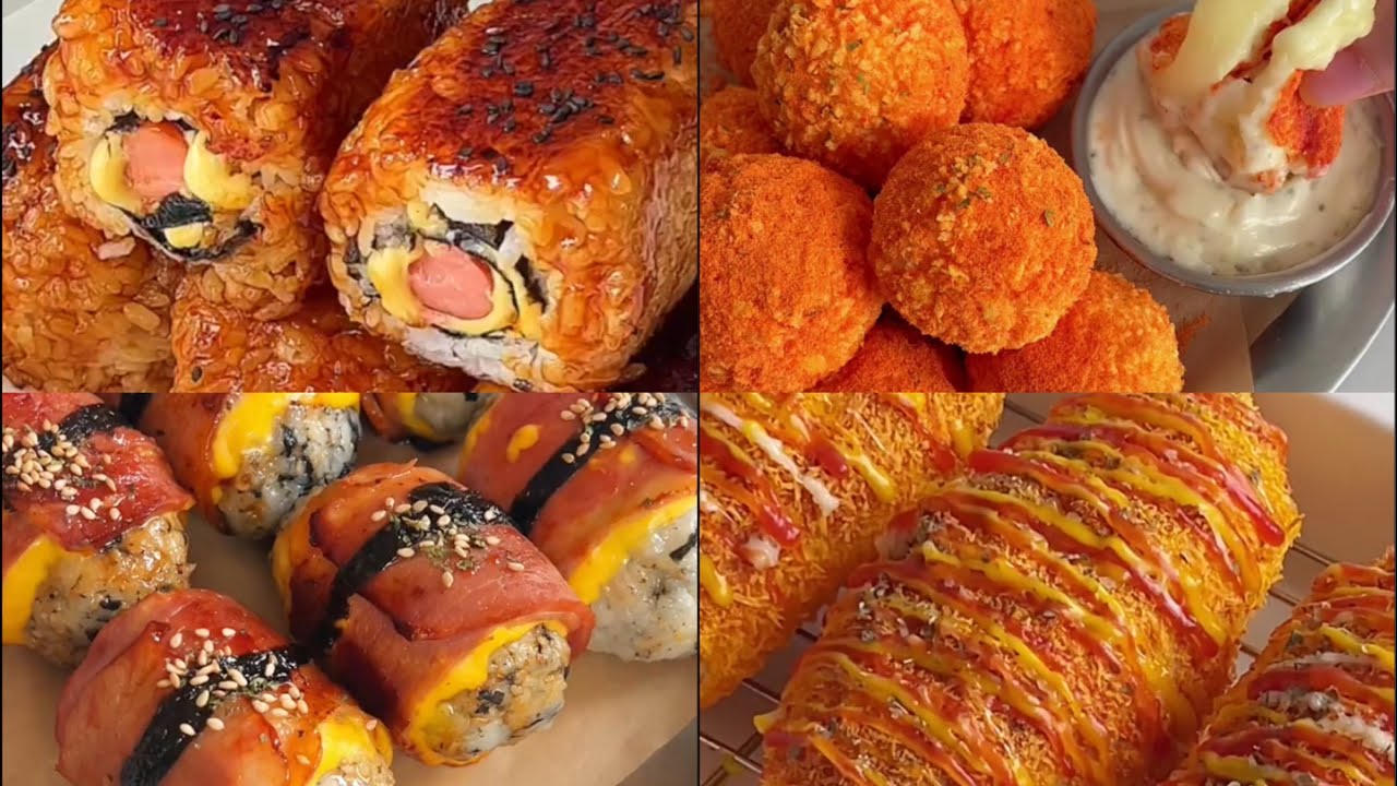 ASMR Cooking 005|Rice Cheese Hotdog,Cheese Hotdog Stick, Potato Cheese ...