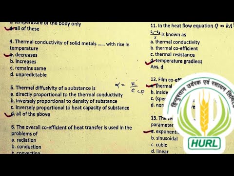 150+ MCQ On Heat transfer For HURL FOR CHEMICAL DIPLOMA - YouTube