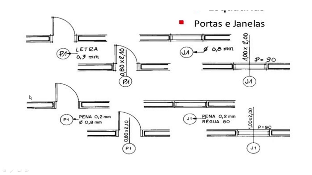 Portas Janelas Mob lia E Cotas planta Baixa YouTube