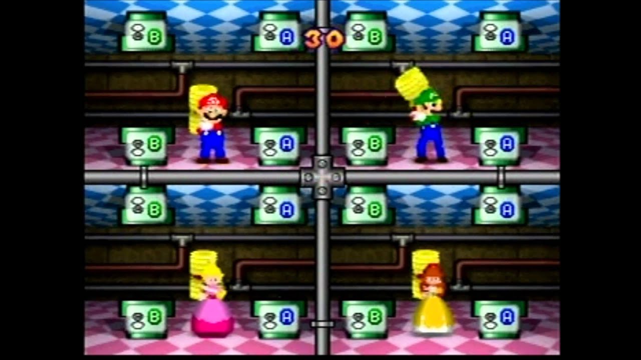 Mario Party 3: 4 Player Minigame - Pipe Cleaners - YouTube