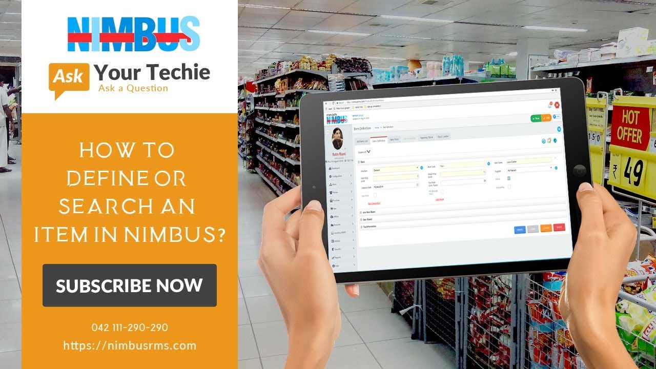 How to Define or Search an Item in Nimbus - YouTube