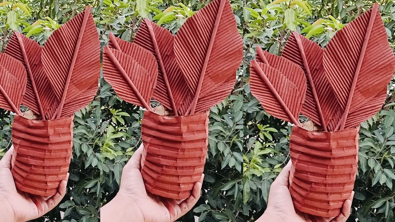 DIY POT USING CARDBOARD/HOME DECOR POT - YouTube