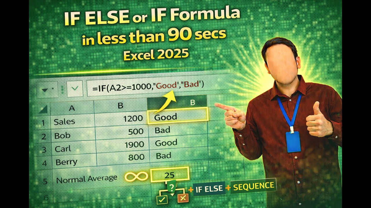 if else or IF formula in less than 90 secs excel 2025 - YouTube