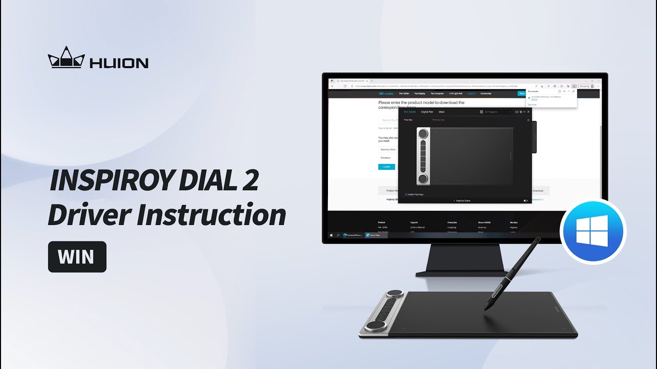 How to download and install the Driver (Windows) for Inspiroy Dial 2? - YouTube