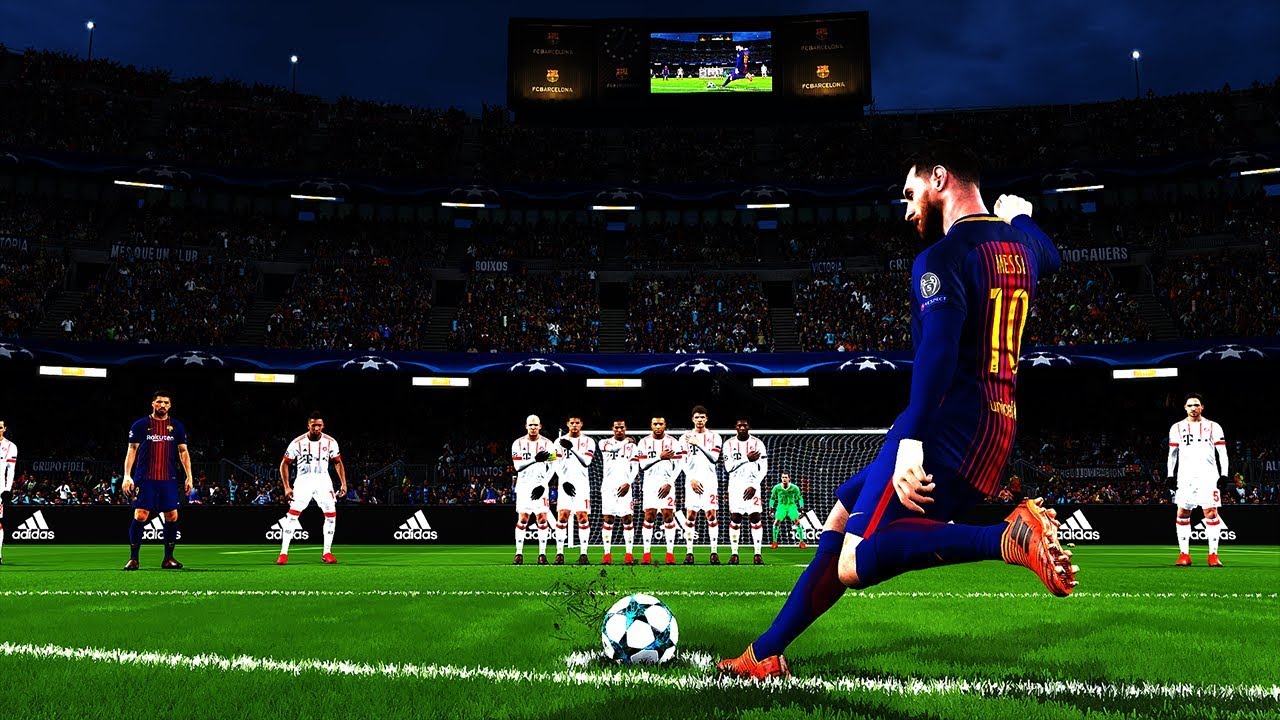 PES 2018 - LIONEL MESSI FREE KICK COMPILATION - 1080p 60fps - PC - YouTube