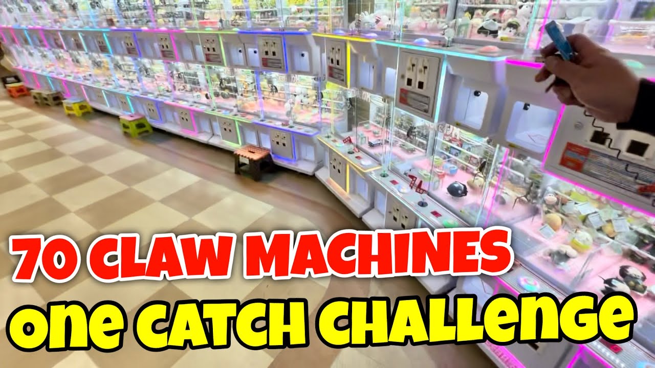 Claw Machine ONE Catch Challenge!!! - YouTube