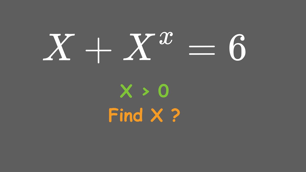 Solving A Hard Exponential Equation | Find X - YouTube