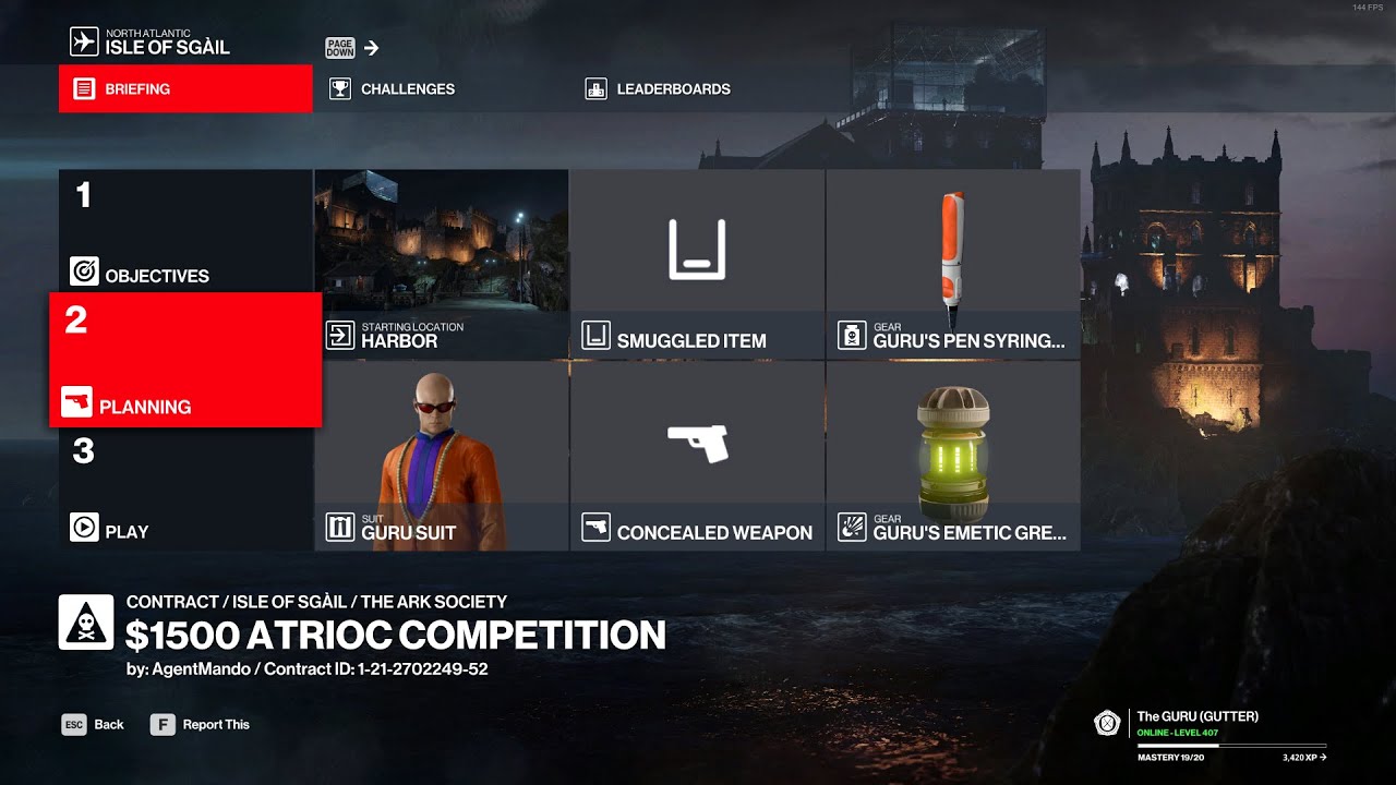 HITMAN ATRIOC CONTRACT #3 GURU SUIT ONLY WITH GURU'S EMETICS + ALL ...
