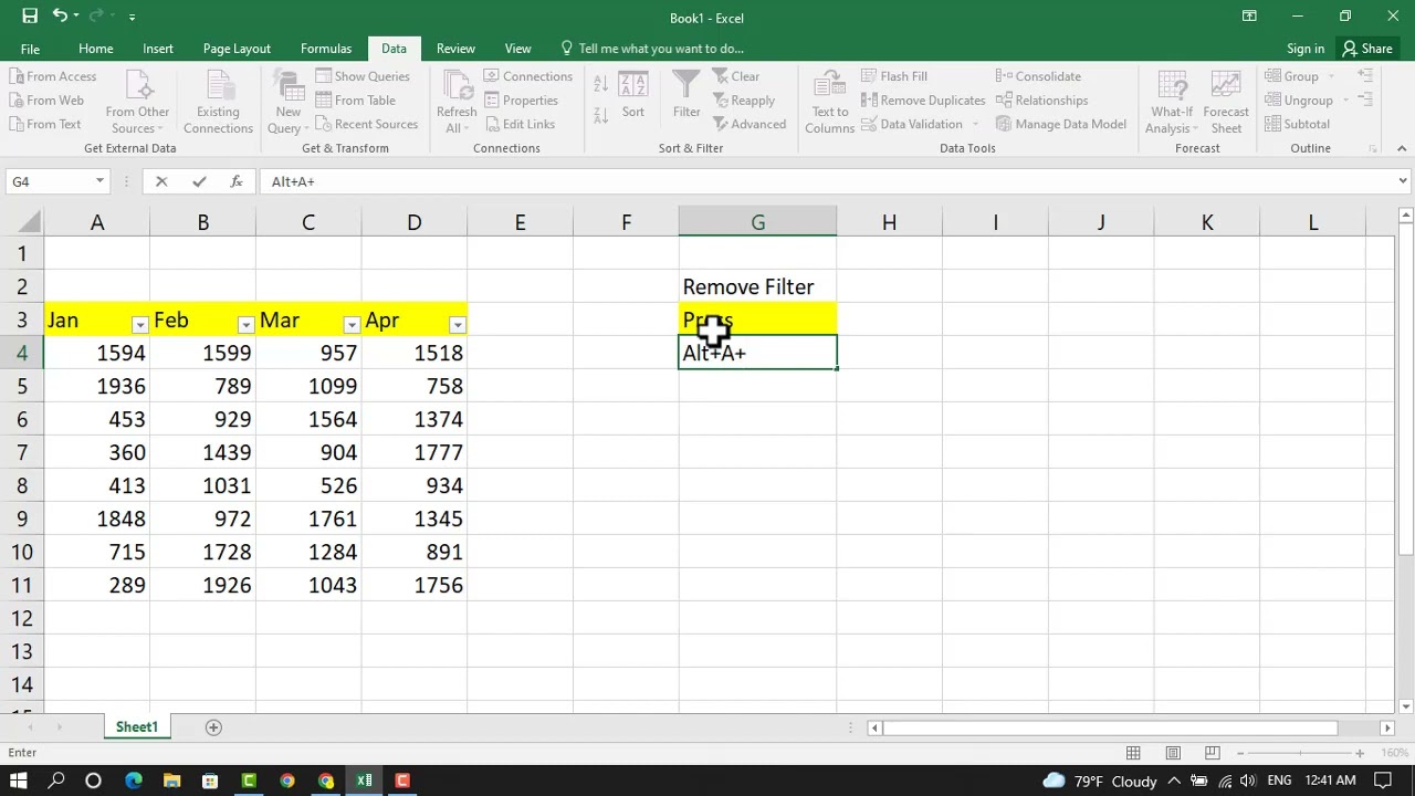 Remove Filter Shortcut In Excel YouTube Remove Filter Shortcut In Excel YouTube