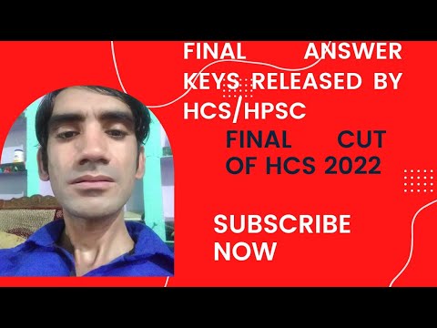Final answer keys of hcs 2022 | cut off hcs/hpsc 2022 - YouTube