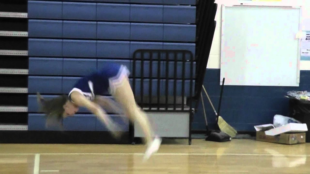 backhandspring tuck on the gym floor - YouTube