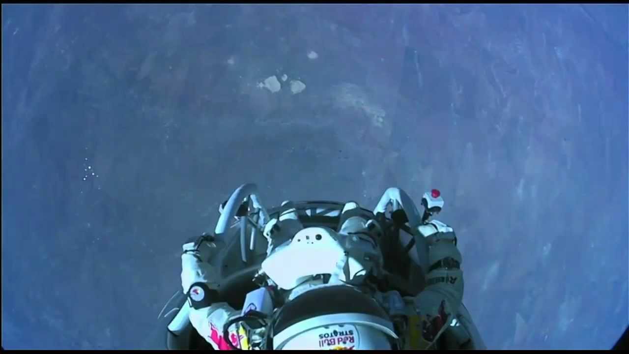 Felix Baumgartner freefall from the edge of space//New World Record ...