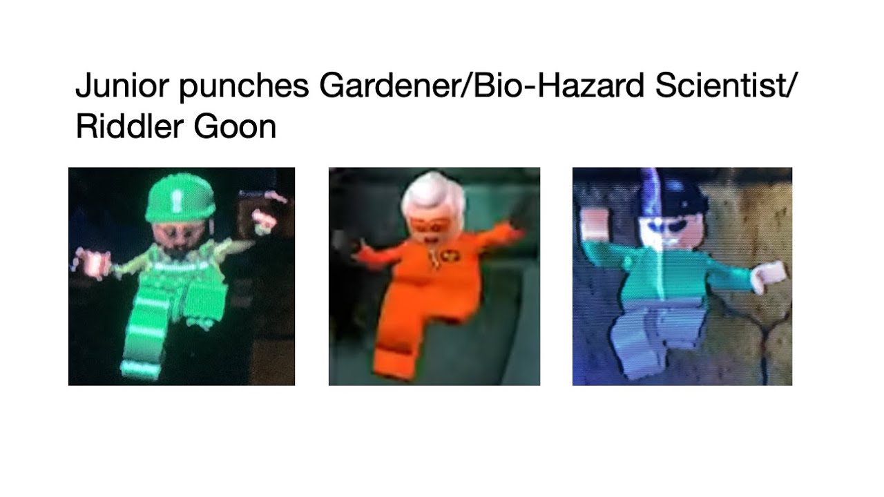 Junior punches Gardener/Bio-Hazard Scientist/Riddler Goon - YouTube